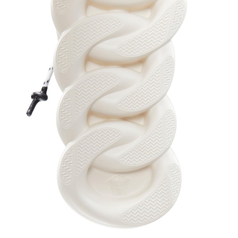 new VERSACE Chain Reaction Black glossy snake low chunky dad sneaker ...