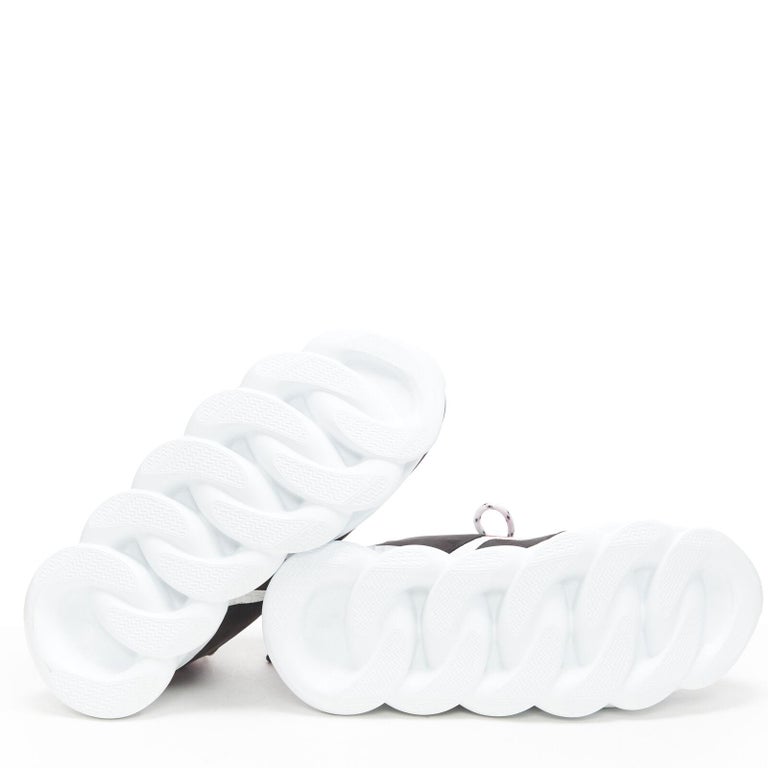 new VERSACE Chain Reaction Black Red suede low top chunky sneaker EU38 ...