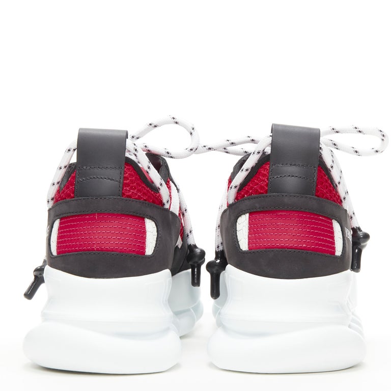 new VERSACE Chain Reaction black suede red chunky sneaker EU36 US6 For ...