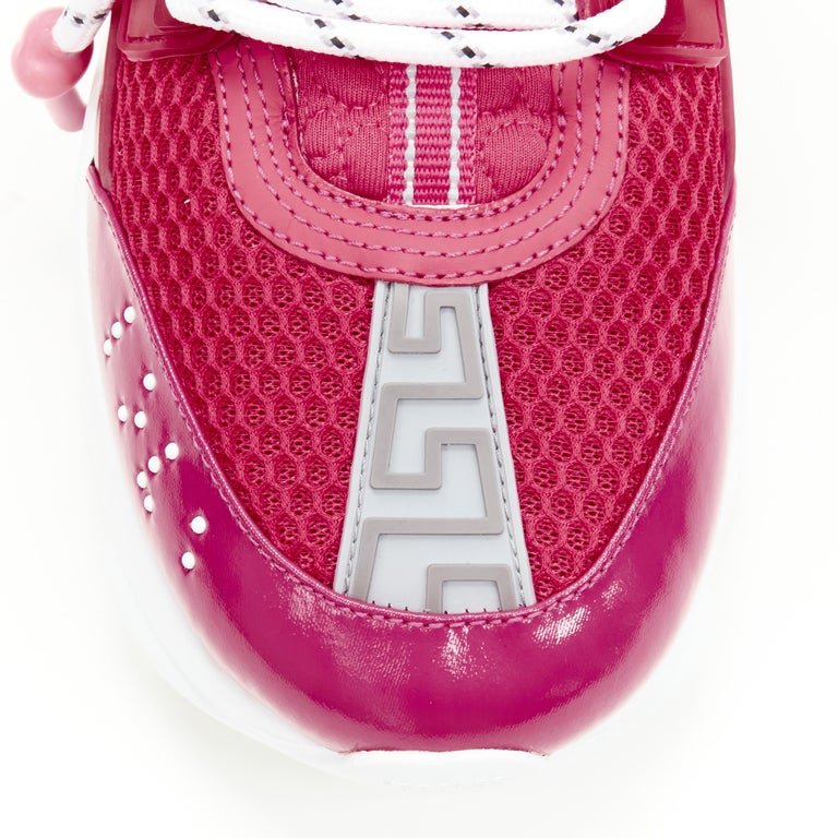 new VERSACE Chain Reaction fuschia pink white chunky sneaker EU38 US8 ...