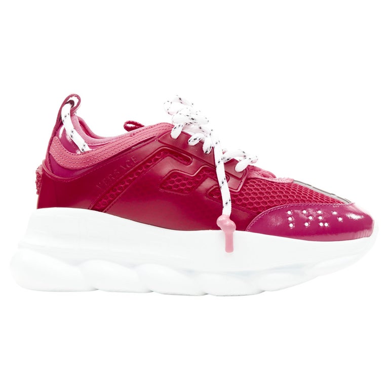 new VERSACE Chain Reaction fuschia pink white chunky sneaker EU38 US8 ...