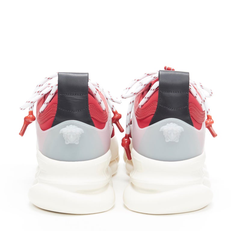 new VERSACE Chain Reaction Red Wild Leopard low chunky sneaker EU38 US5 ...