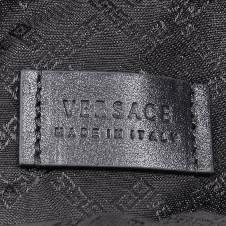 new VERSACE Clash Demi Medusa gold silver black leather neck pouch ...