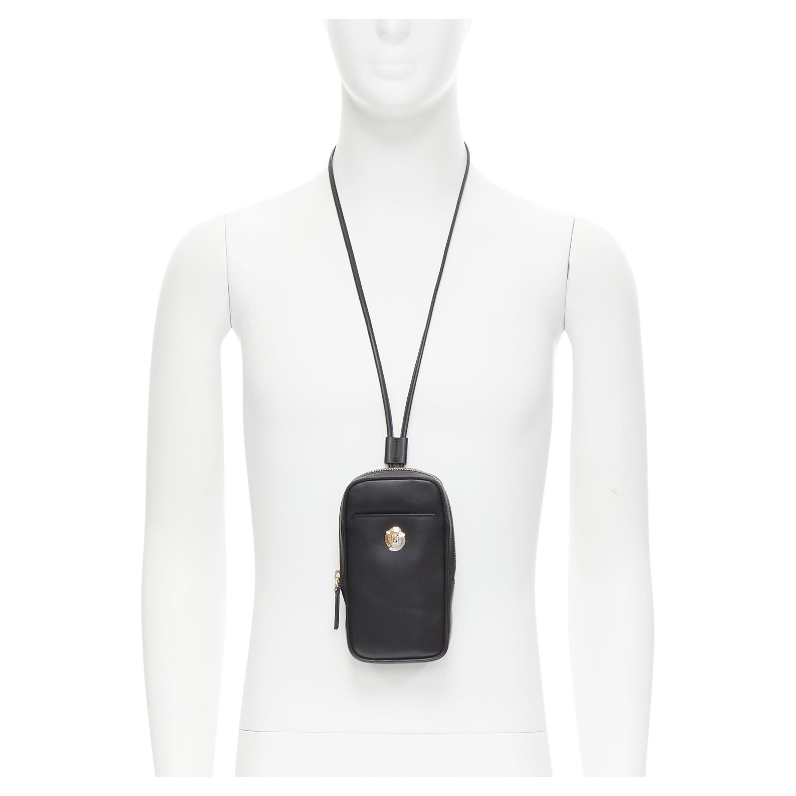 new VERSACE Clash Demi Medusa gold silver split black neck pouch ...