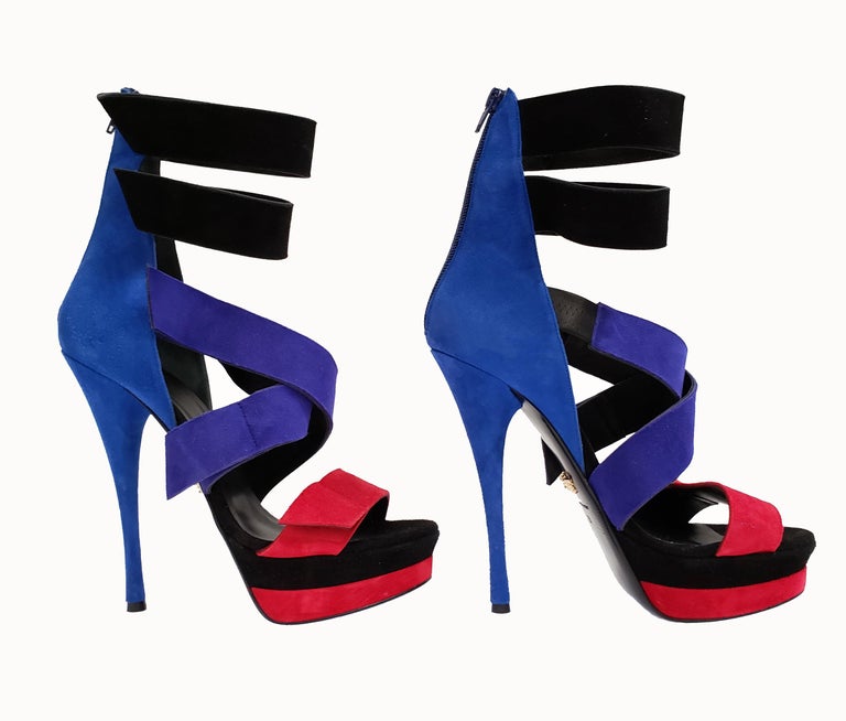 New Versace Color Block Platform Shoes 39 - 9 at 1stDibs | color block ...