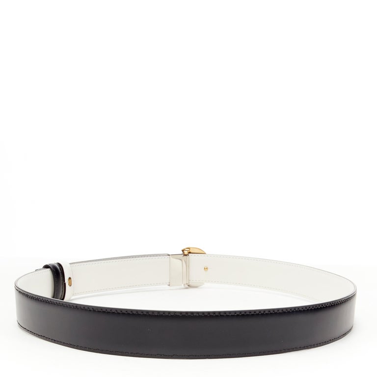 new VERSACE Demi Medusa Reversible black white split coin belt 110cm 42 ...