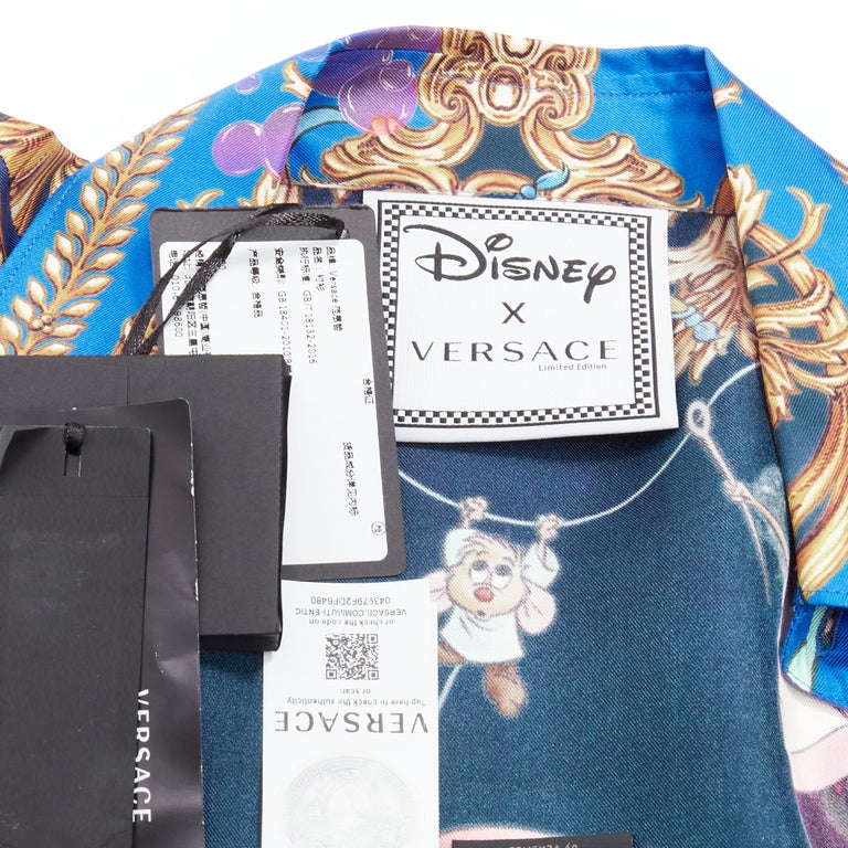 new VERSACE DISNEY 2020 Limited Edition Cinderella Baroque silk shirt ...