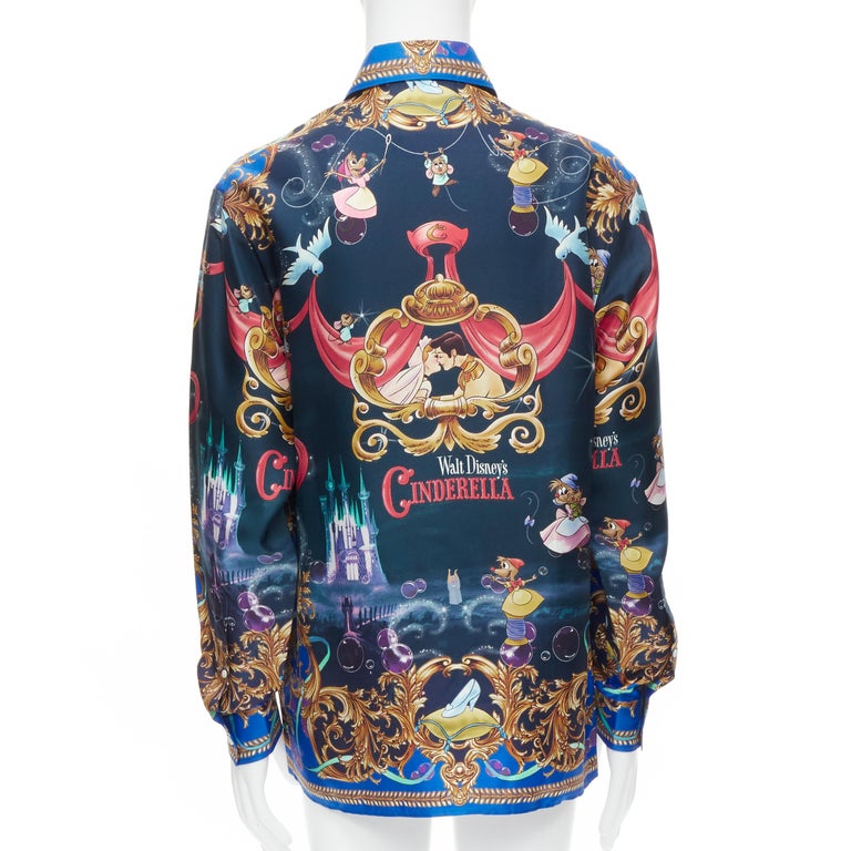 new VERSACE DISNEY 2020 Limited Edition Cinderella Baroque silk shirt ...