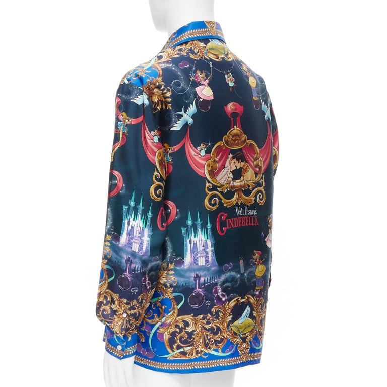 new VERSACE DISNEY 2020 Limited Edition Cinderella Baroque silk shirt ...