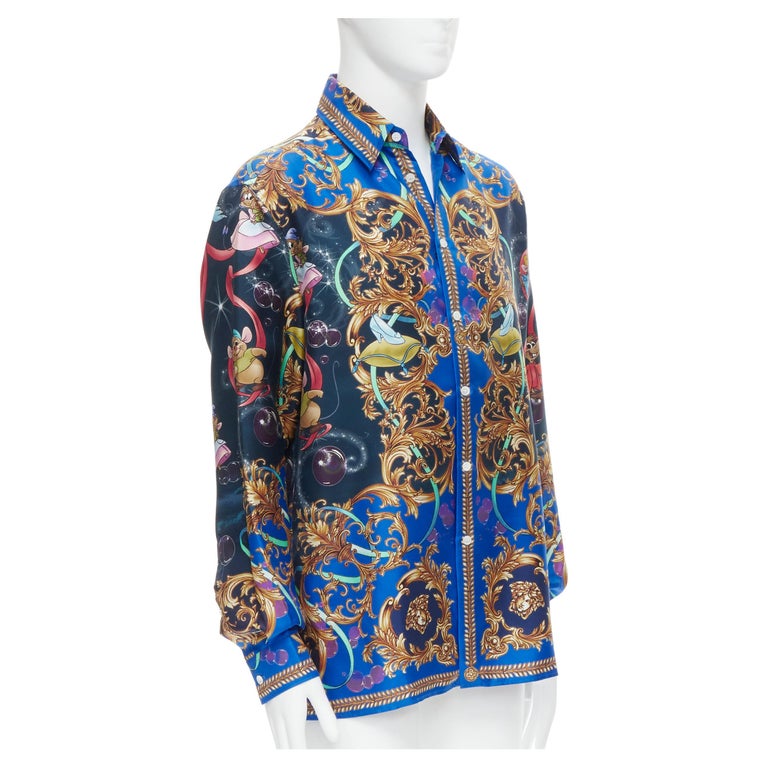new VERSACE DISNEY 2020 Limited Edition Cinderella Baroque silk shirt ...