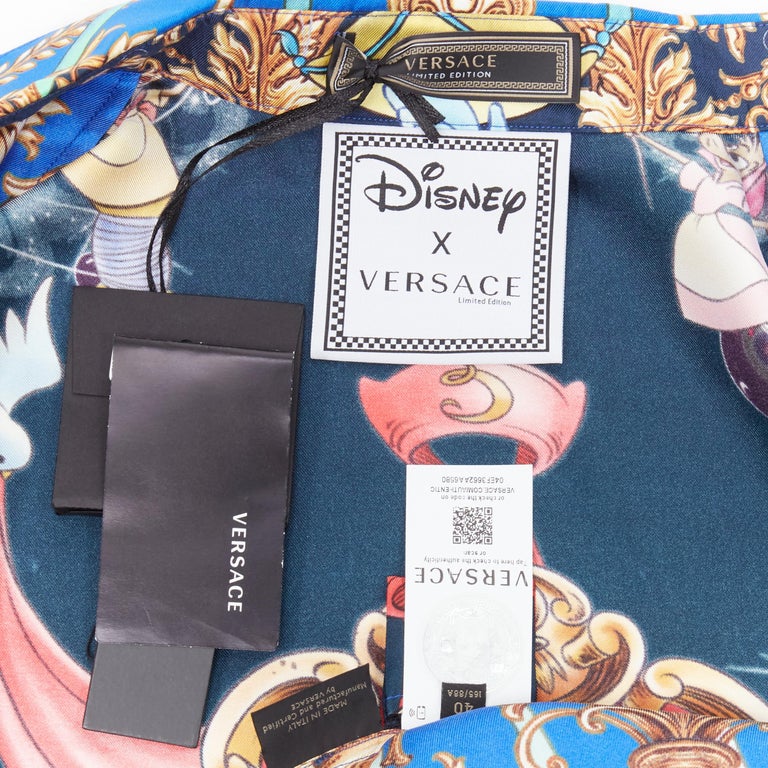 new VERSACE DISNEY 2020 Limited Edition Cinderella Baroque silk shirt ...