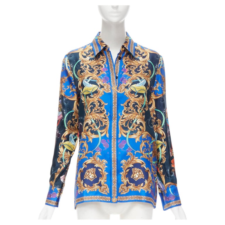 new VERSACE DISNEY 2020 Limited Edition Cinderella Baroque silk shirt ...
