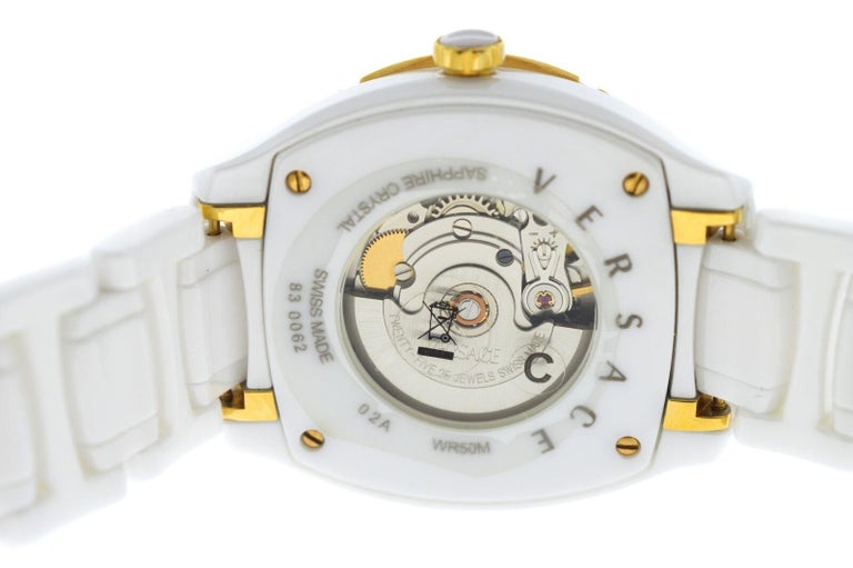 New Versace DV One Ceramic Diamond Automatic Date Watch For Sale at 1stDibs