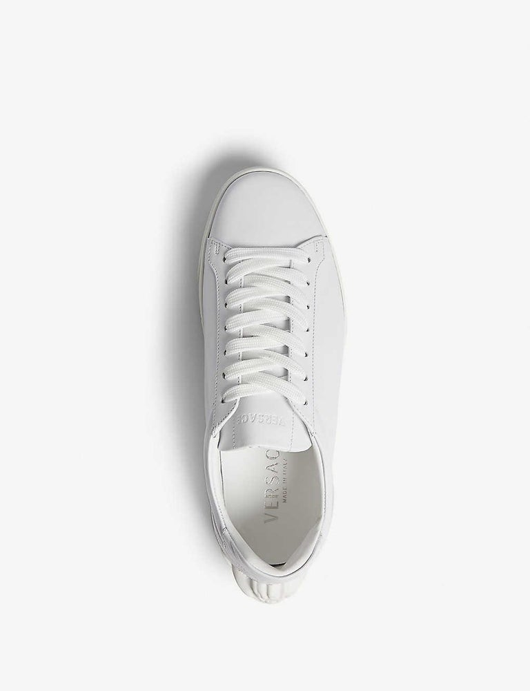 New VERSACE MEDUSA HEA WHITE LEATHER SNEAKERS 41- 8 at 1stDibs