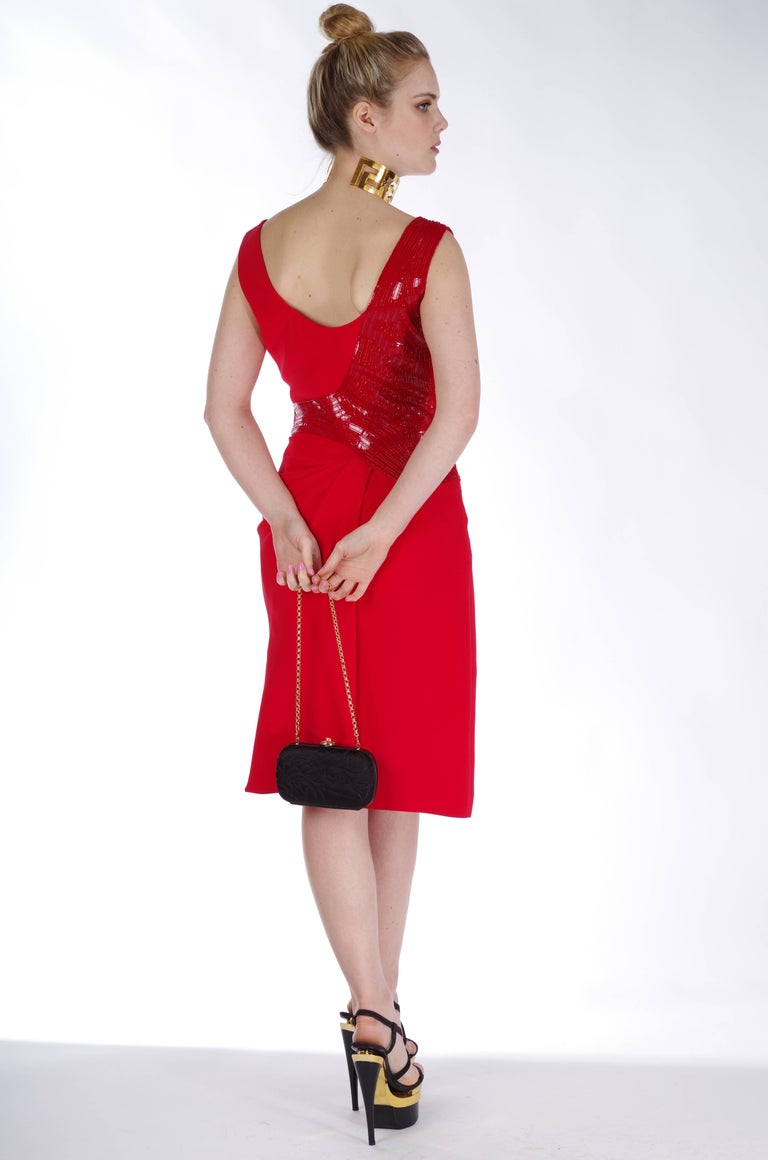 New VERSACE EMBELLISHED RED DRESS 40, 46 For Sale at 1stDibs | versace ...