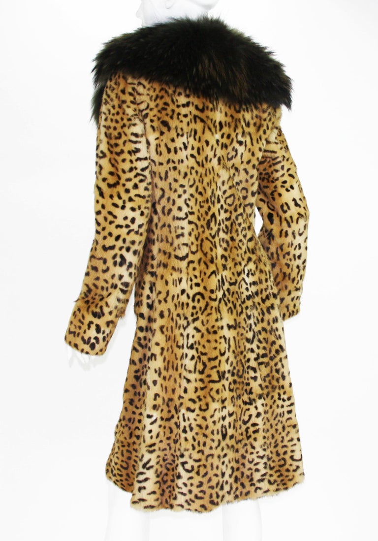 New Versace Fur Mink Leopard Print Coat It. 38 For Sale at 1stDibs