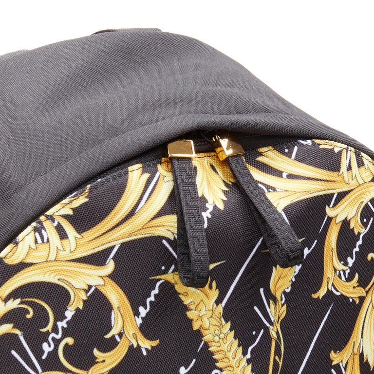 new VERSACE Gianni Signature gold Barocco Virtus Medusa print backpack ...