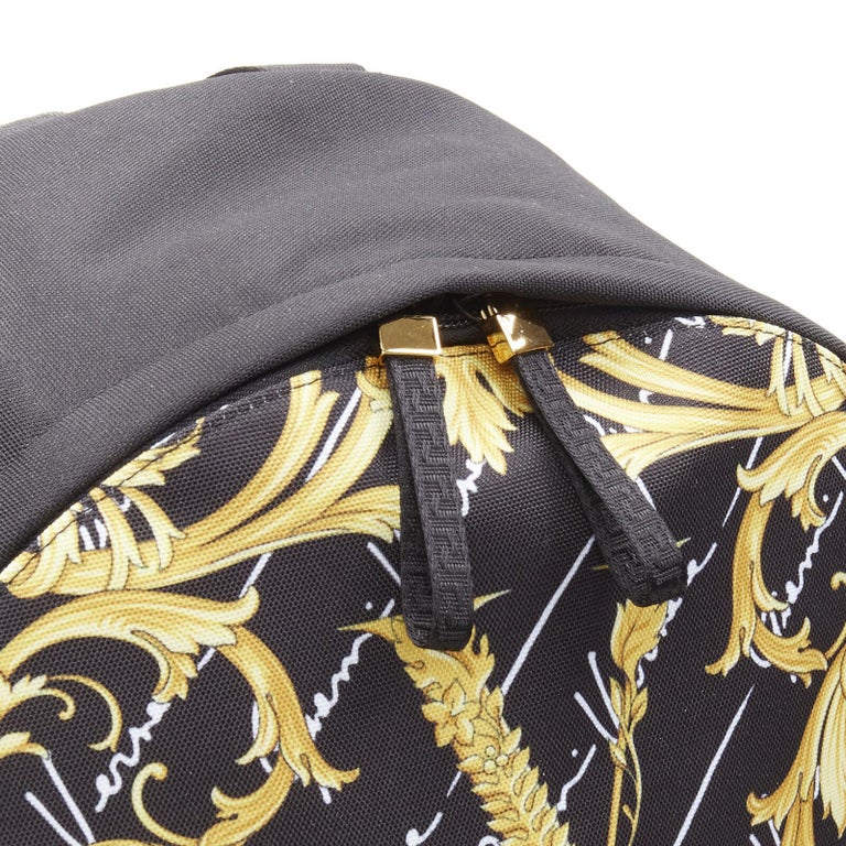 new VERSACE Gianni Signature gold Barocco Virtus Medusa print nylon ...