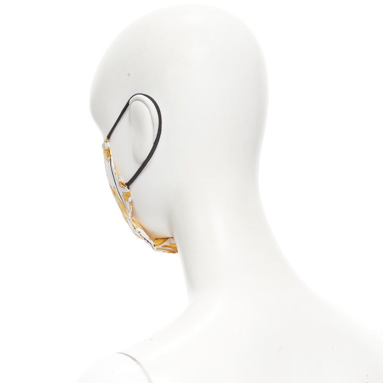 new VERSACE Gianni Signature gold Medusa Baroque 100% silk face mask ...