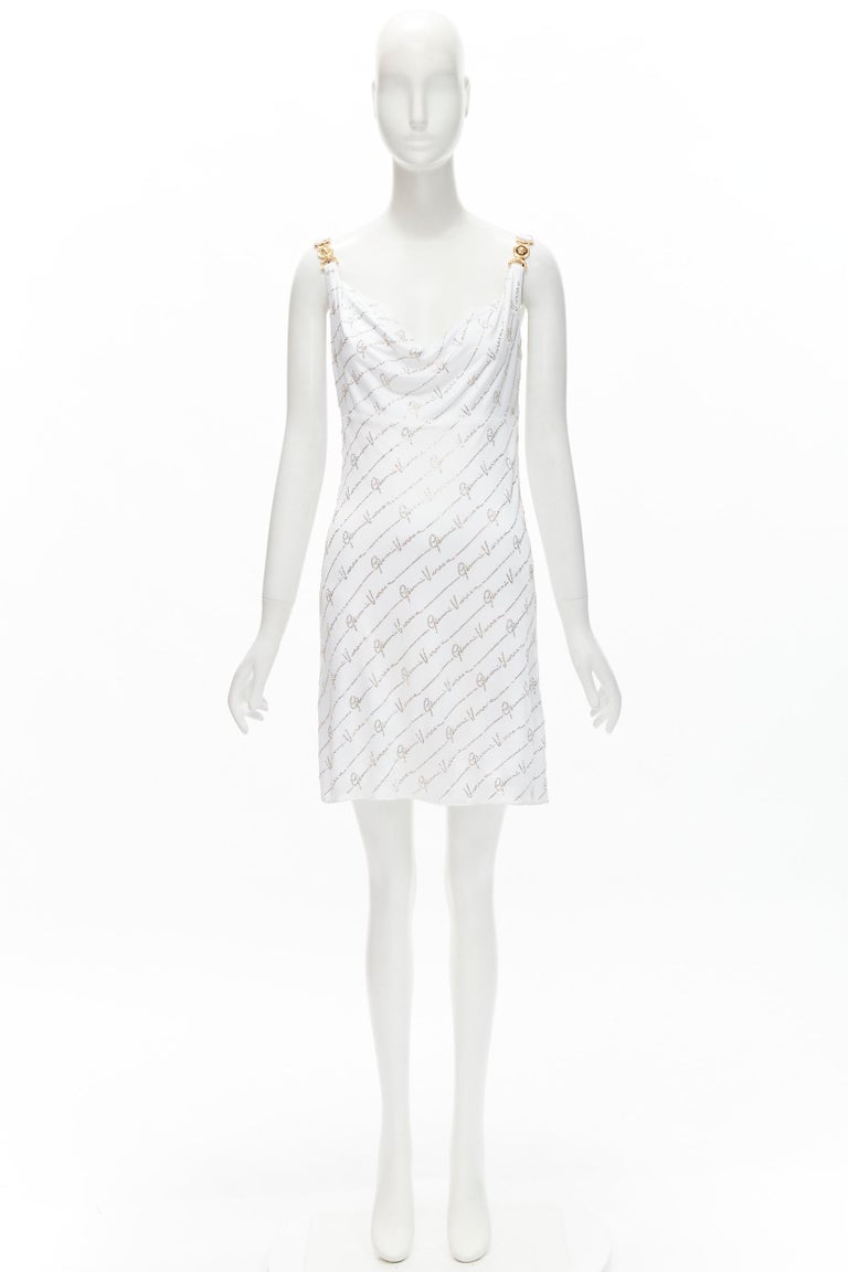 new VERSACE Gianni Signature white silver crystal encrusted Medusa ...