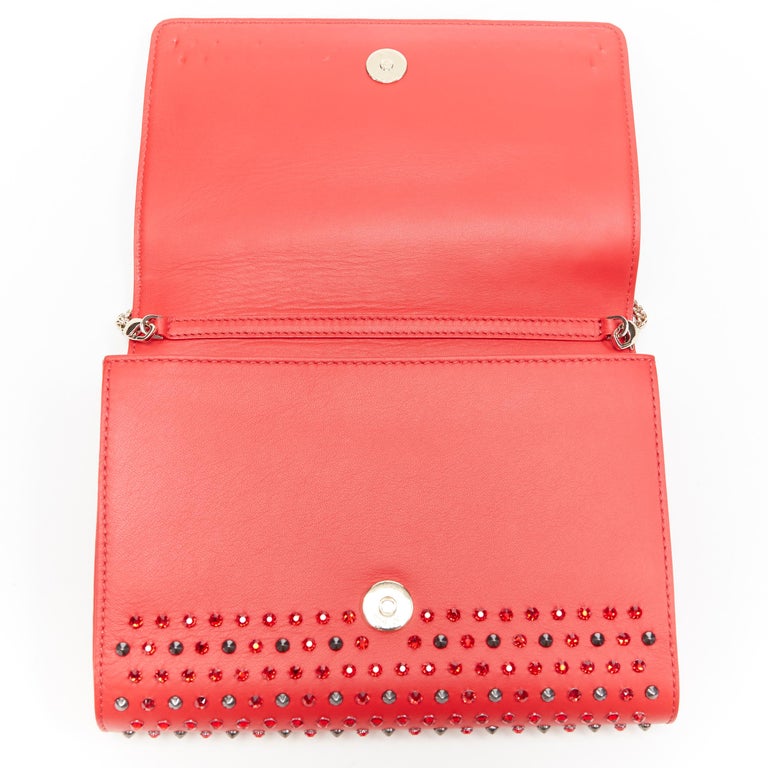 new VERSACE gold leather tonal Medusa head crystal strass stud flap ...