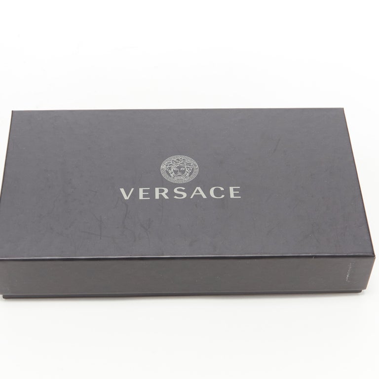 new VERSACE gold medusa coin calf leather flap long continental wallet ...