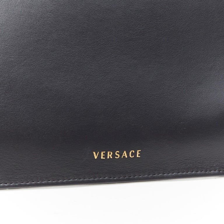 new VERSACE green ayers snake leather gold Medusa stud wristlet clutch ...