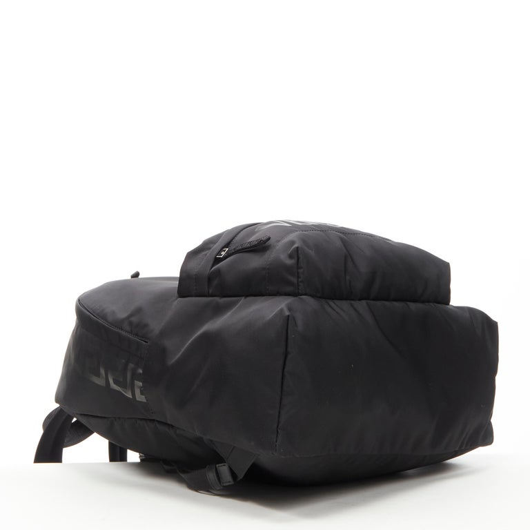 new VERSACE La Greca 90's logo black nylon backpack bag at 1stDibs