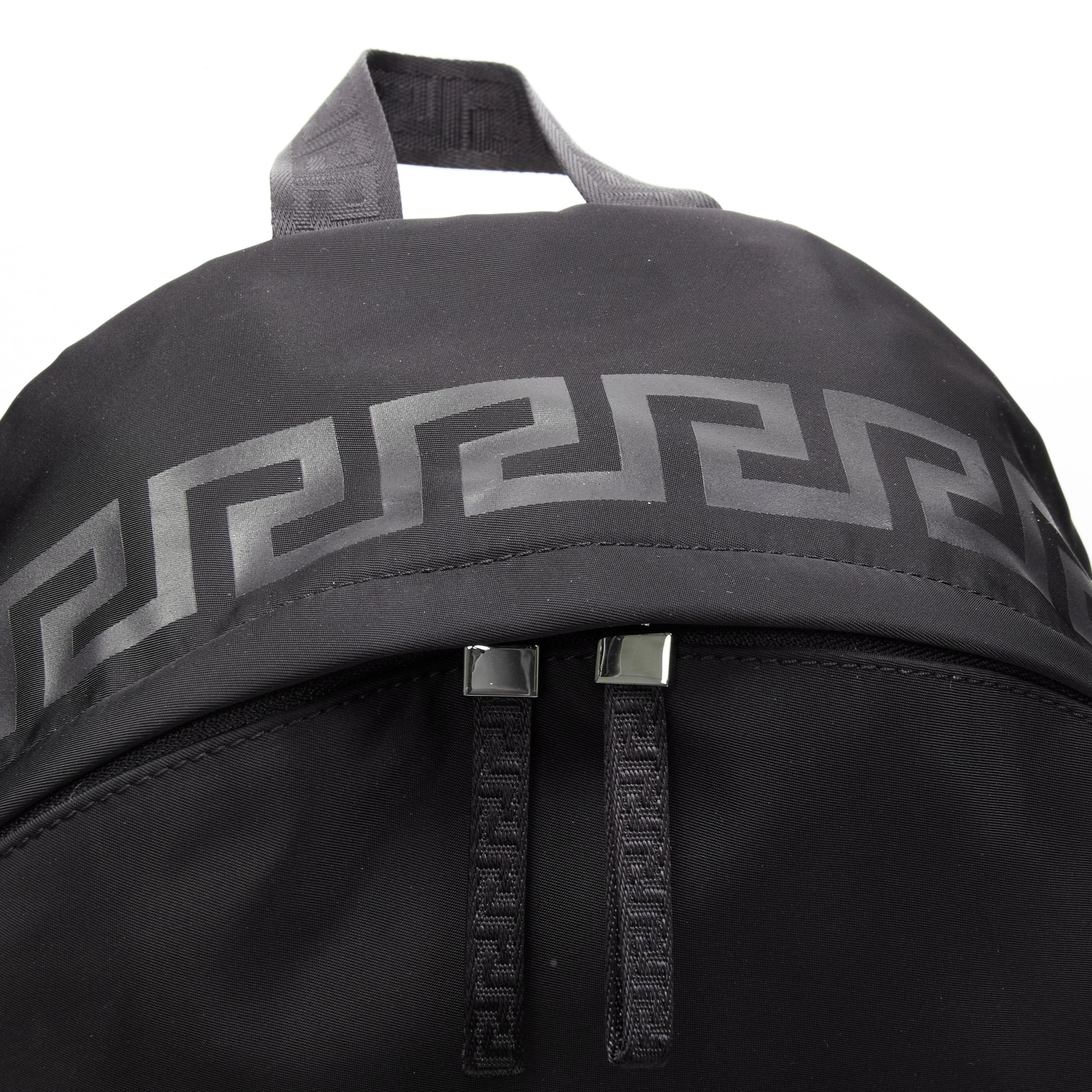 new VERSACE La Greca 90's logo black nylon backpack bag at 1stDibs