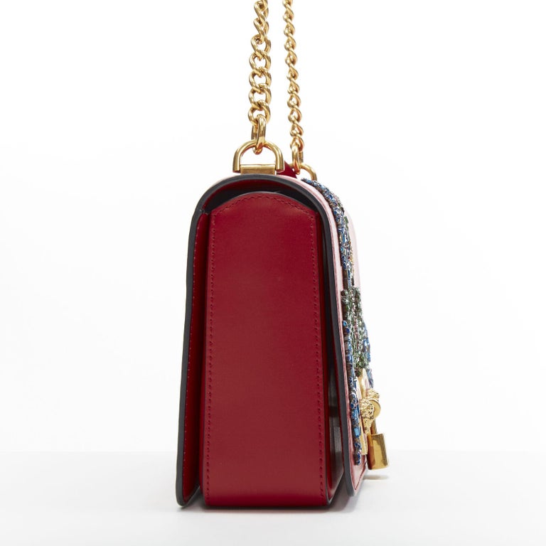 New VERSACE Medium Icon red baroque Virtus V crystal embellished Medusa ...