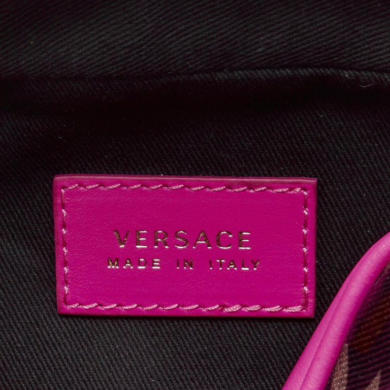 new VERSACE Medusa Smiley Graffiti La Greca pink leather crossbody ...