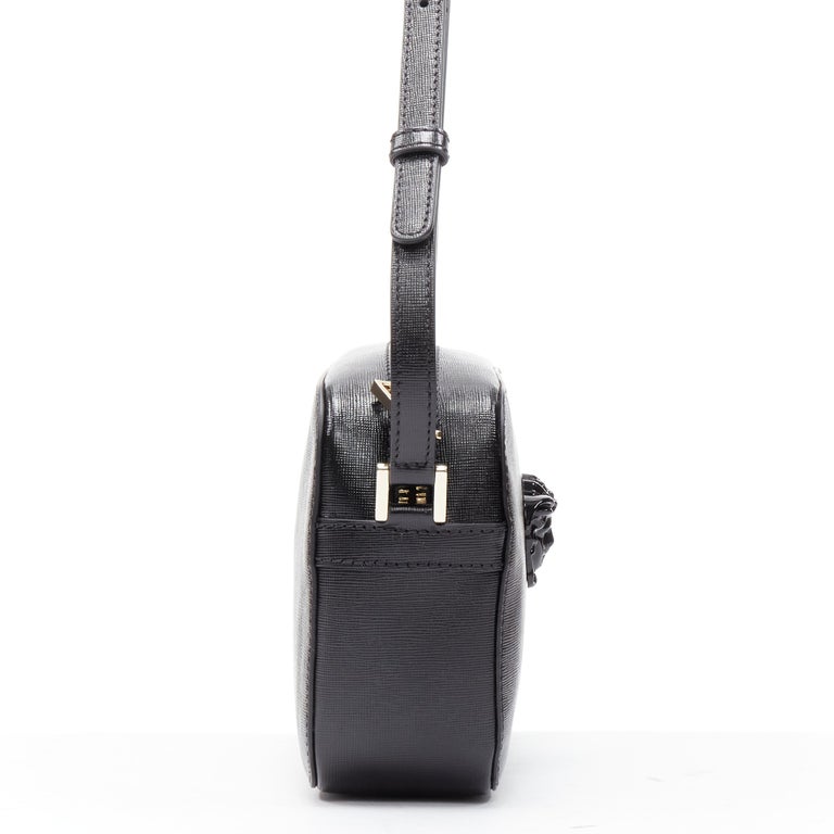 new VERSACE Palazzo Medusa black saffiano top zip medium crossbody ...