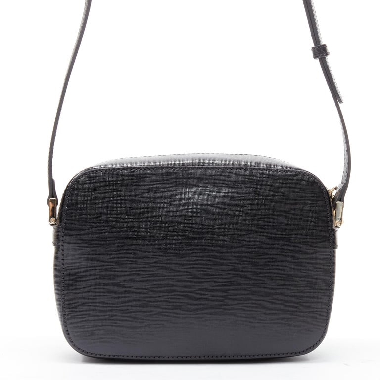 new VERSACE Palazzo Medusa black saffiano top zip medium crossbody ...
