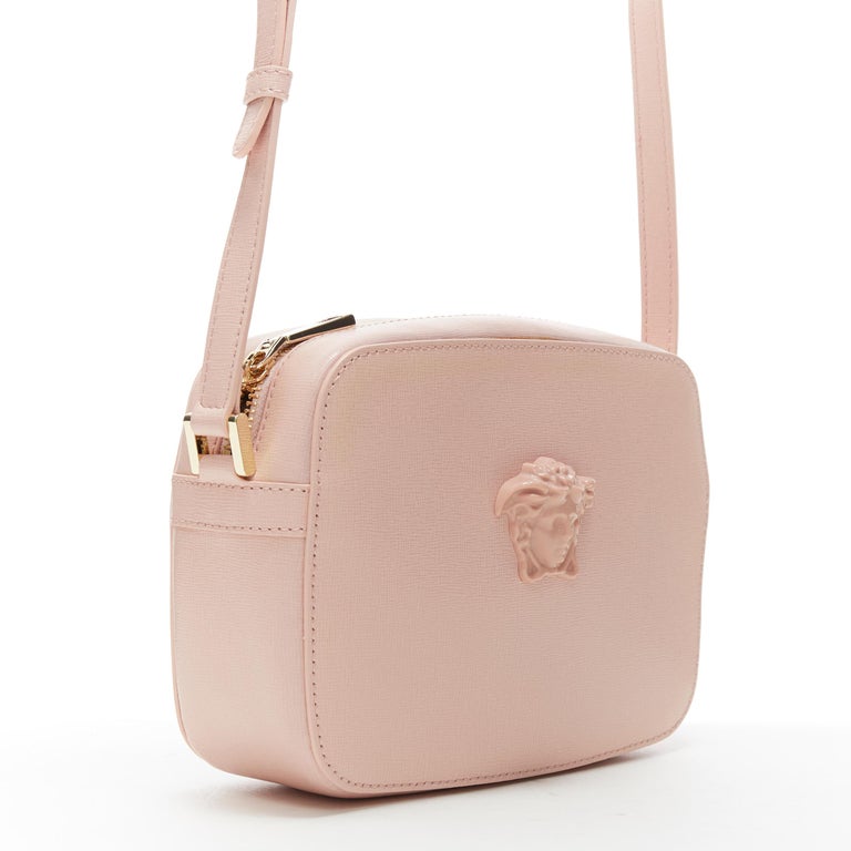 new VERSACE Palazzo Medusa head blush pink saffiano leather crossbody ...