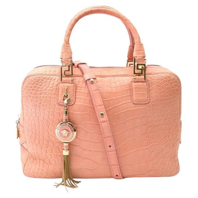 New VERSACE PINK PYTHON LEATHER BAG at 1stDibs