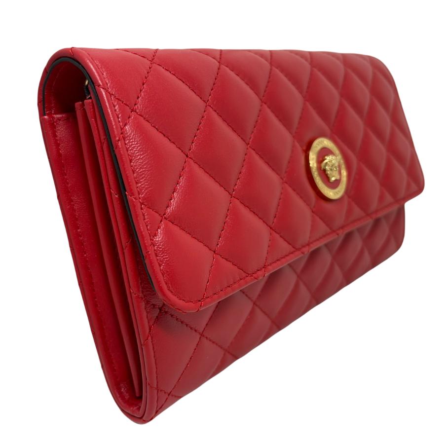 NEW Versace Red Medusa Head Quilted Leather Wallet on Chain Crossbody ...