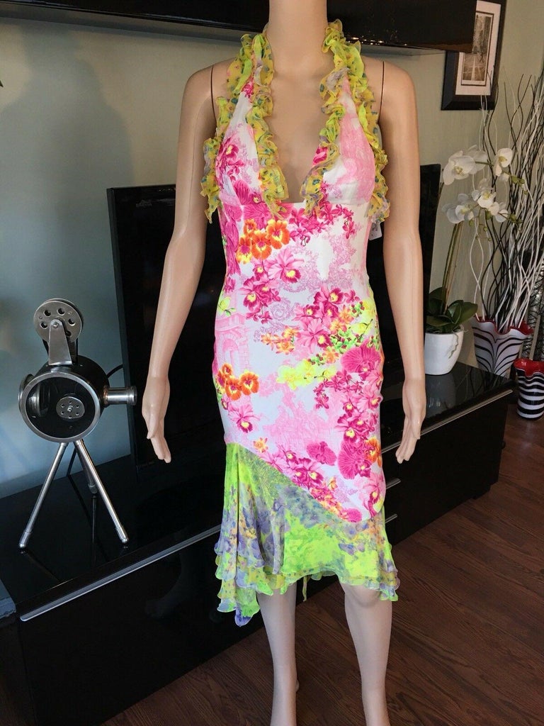 New Versace S/S 2004 Runway Plunging Neckline Low Back Dress at 1stDibs ...