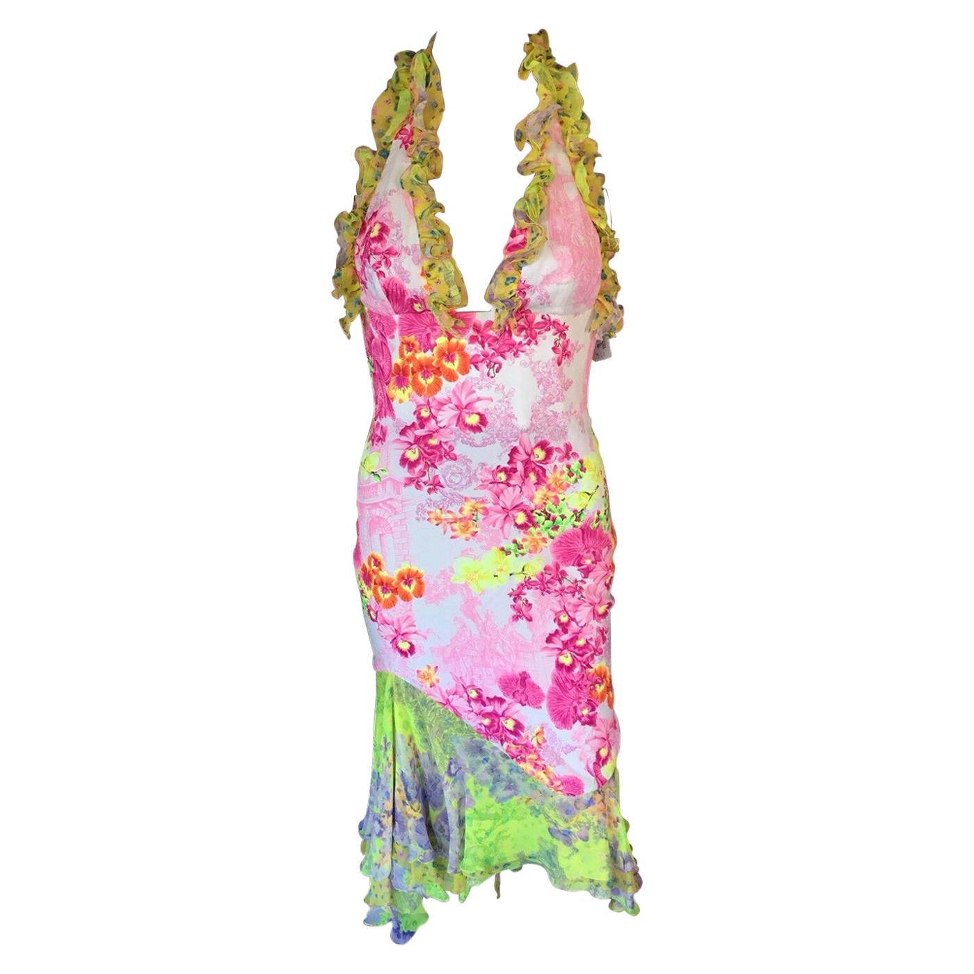 New Versace S/S 2004 Runway Plunging Neckline Low Back Dress at 1stDibs ...