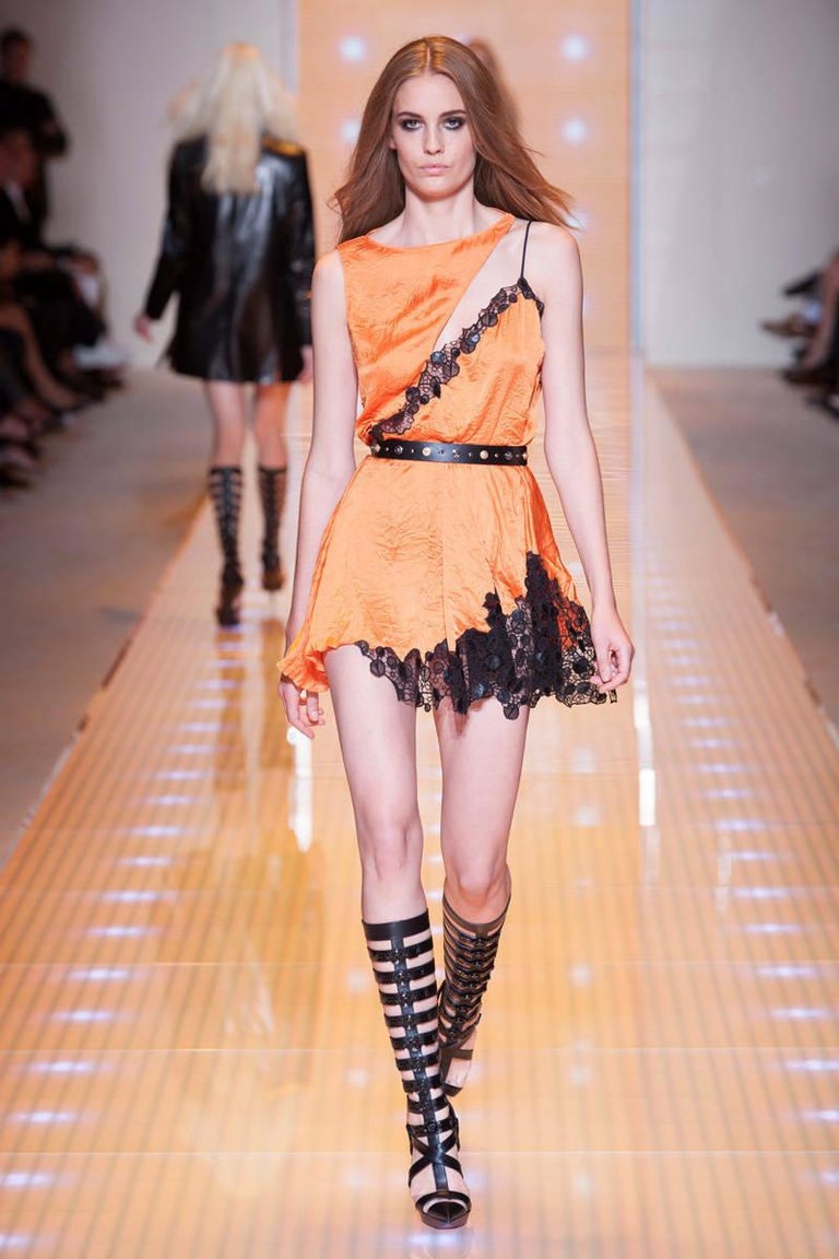 New Versace S/S 2013 Runway Cutout Lace Panels Mini Dress For Sale at ...