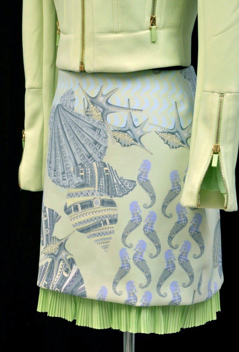 New VERSACE Seashell Print Jacket and Skirt Suit at 1stDibs