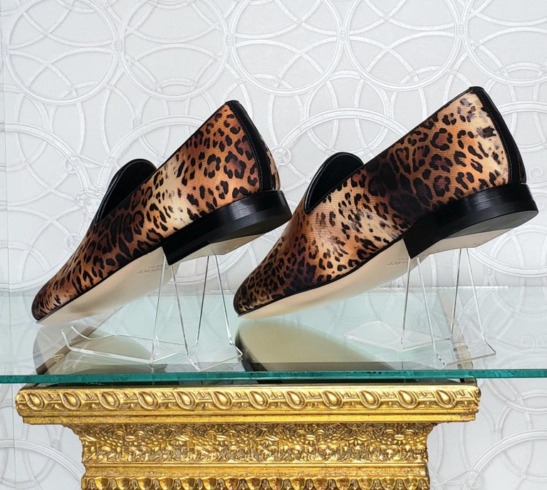 New Versace Silk Leopard Print Loafers Shoes 9.5; 10; 13; 14 For Sale ...