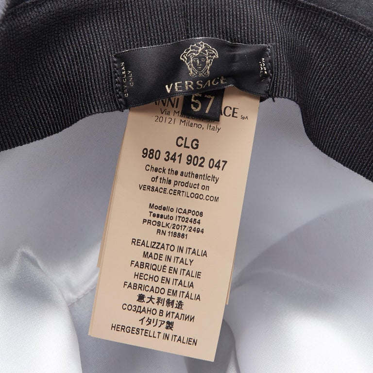 new VERSACE SS18 Tribute Runway black wool felt gold Medusa coin cowboy ...