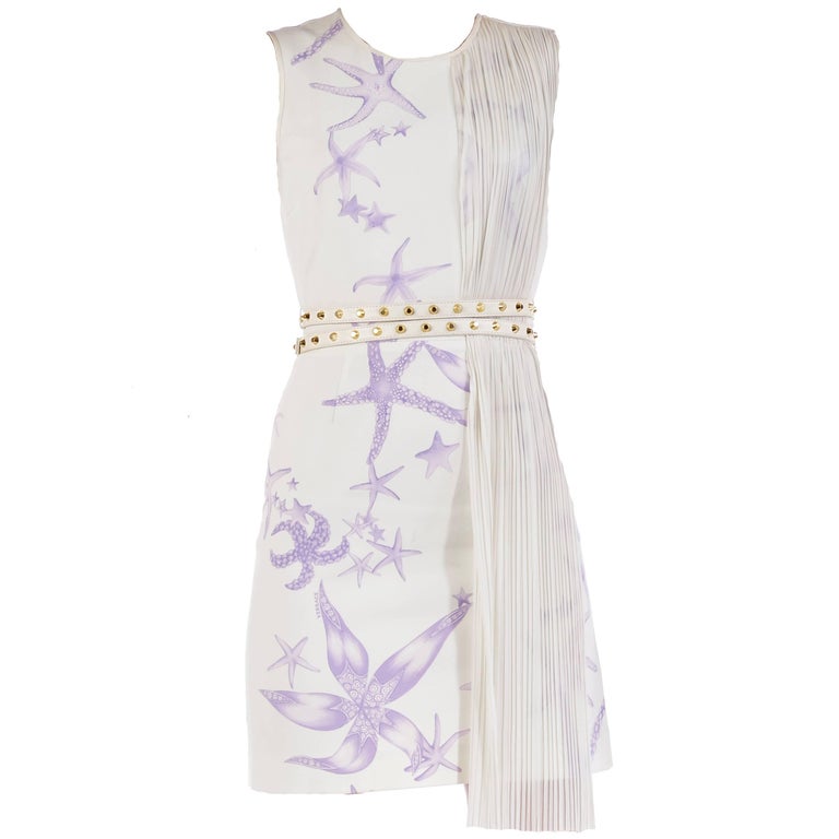 Versace Starfish Plisse Panel Belted Dress at 1stDibs | versace ...