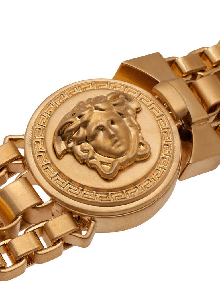 New VERSACE Triple Chain Gold-Plated Medusa Necklace as seen on ...