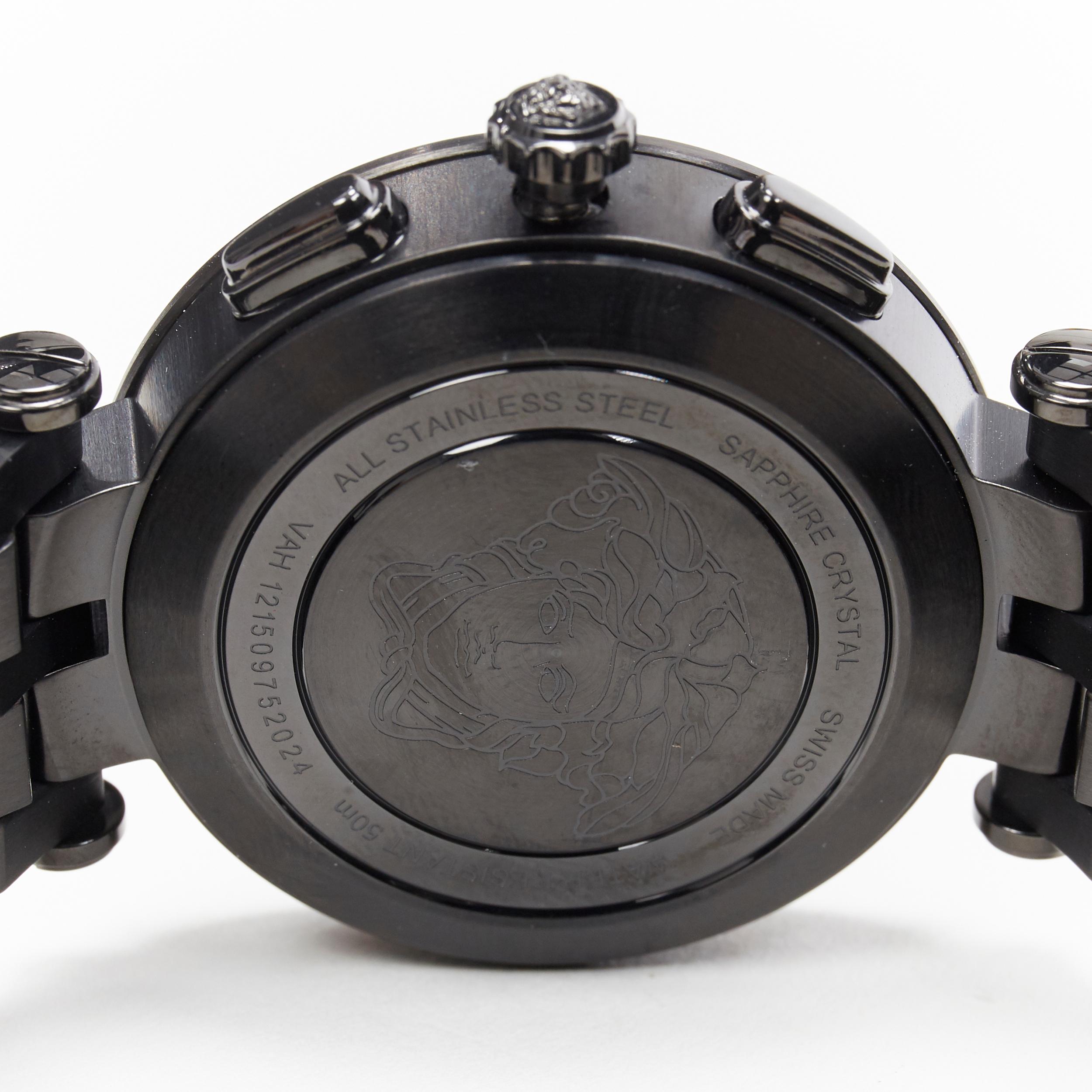 new VERSACE V-Race Sport black stainless steel quartz analog men's ...