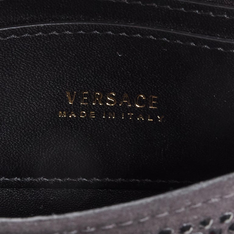 new VERSACE Virtus Barocco black crystal satin flap crossbody clutch ...
