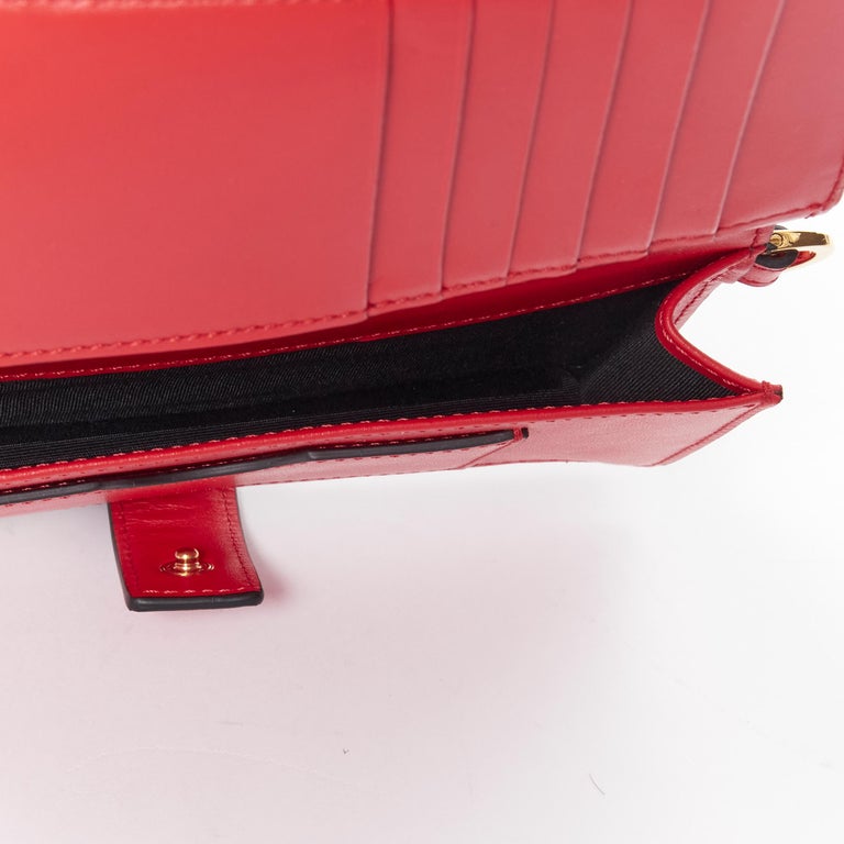 new VERSACE Virtus V red leather gold emblem wristlet long wallet For ...