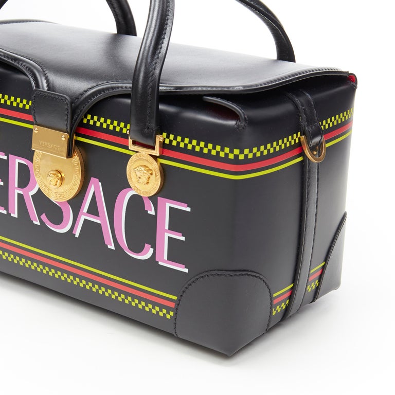 new VERSACE Vitello 90's Vintage Logo Medusa coin top handle structured ...