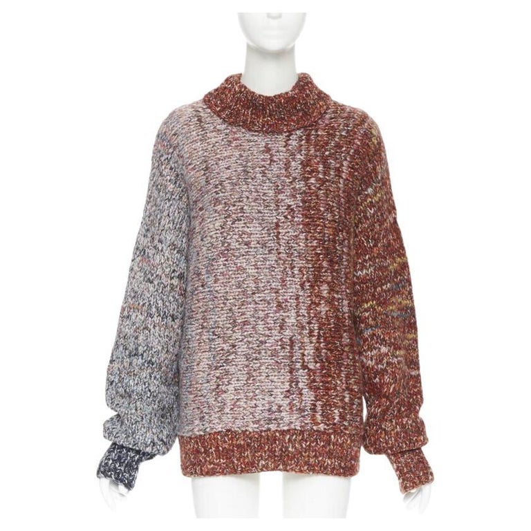 new VICTORIA BECKHAM 2018 Runway red chunky knit wool oversized sweater ...