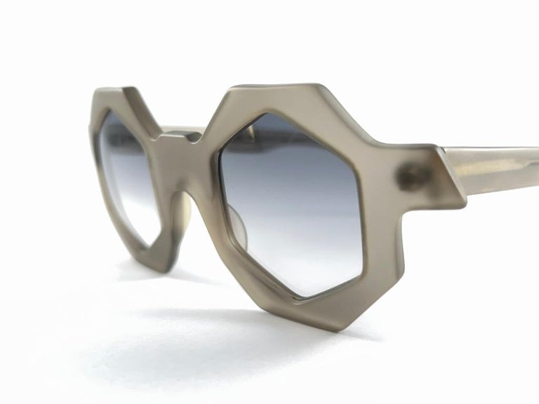 New Vintage Alain Mikli Hexagonal Light Blue Gradient Sunglasses 80'S ...